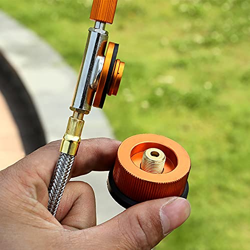 Camping Stove Adapter, Stove Connector,Butane Canister Converter, for Nozzle Gas Bottle to Lindal Valve Canister