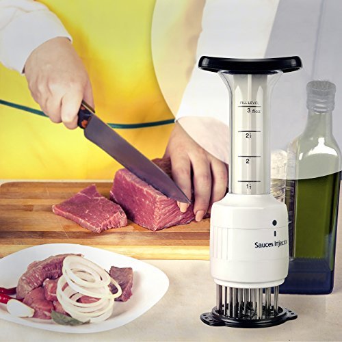 Meat Tenderizer/Sauces Injector/Tenderizer Injector/Meat Injector/Needle 30 Stainless Steel(3 Injection Needle Pinhole) Marinade Flavor Syringe ,Ultra Sharp Stainless Steel Blades - Apriller