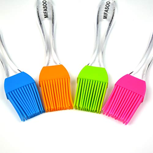 ZEPELOFFY 4 Pack Silicone Pastry Brush Heat Resistant Basting Brushes Spread Oil Butter Sauce Marinades for BBQ Grill Barbecue Baking Kitchen Cooking