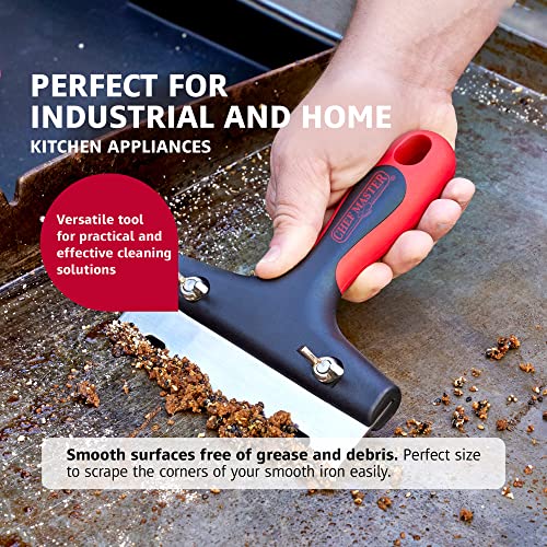 Mr. Bar-B-Q Griddle Scraper Tool with Replaceable Blade, Stainless Steel Griddle Cleaner, Ergonomic, Perfect for Professional and Residential Kitchen Grill Scraper