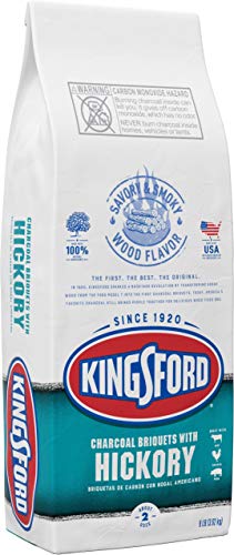Kingsford 32079 Original Charcoal Briquettes with Hickory, 8 lb, Black
