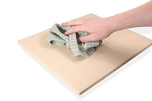 BULIKOR Pizza Stone Cordierite - 14" x 16" Rectangular Stone - For Baking Pizza, Bread, Cakes - Used in Oven, Charcoal or Electric Grills - Complete with a Stainless Steel Pizza Cutter and Server