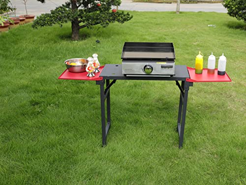 SafBbcue Adjustable Griddle Stand for Blackstone 17 Inch Griddle 22" Griddle, Multifunctional BBQ Stand with Double -Shelf Outdoor Worktable for Cuisinart, Pit Boss, Royal Portable Grill, Pizza Oven