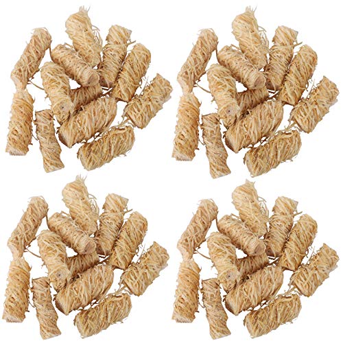 KINJOEK 72 Count Fire Grill Charcoal Starters, Eco Friendly Wood Wool Flame Fire Starters Great for Lighting Fires in BBQ, Chimney Starter, Stoves, Barbecue Grills, Kamados Primo Smokers, Natural