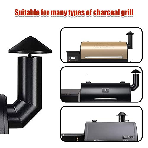 QQPOLE Replacement Umbrella Chimney Cap for Pellet Grill, Metal Chimney Top Accessories for Pit boss, Traeger, Camp Chef and Other Models ,Pellet Grill Chimney Replacement Accessories