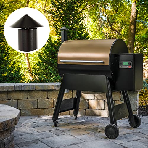 QQPOLE Replacement Umbrella Chimney Cap for Pellet Grill, Metal Chimney Top Accessories for Pit boss, Traeger, Camp Chef and Other Models ,Pellet Grill Chimney Replacement Accessories