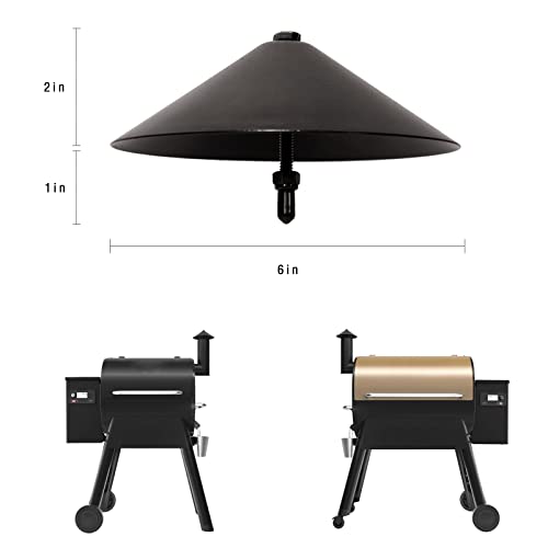 QQPOLE Replacement Umbrella Chimney Cap for Pellet Grill, Metal Chimney Top Accessories for Pit boss, Traeger, Camp Chef and Other Models ,Pellet Grill Chimney Replacement Accessories