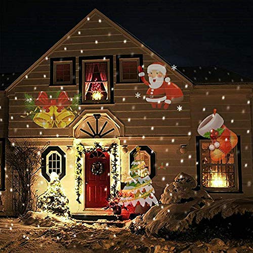 Aipande Christmas Lights,16 Patterns Plug-in Card Lawn Lamp ,Party LED Projection Light, Outdoor IP65 Holiday Decoration Light, for Halloween,Christmas, Birthday Party,New Year,Valentine's Day