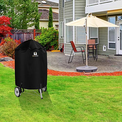 SUPJOYES Grill Cover for Weber Charcoal Kettle, 22 Inch BBQ Grill Cover, Heavy Duty Waterproof Barbecue Grill Covers