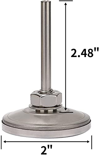 MEASUREMAN 2 Inch Barbecue Thermometer,Grill Thermometer, BBQ Smoker, Smoke Temperature Gauge, Stainless Steel Temp Gauge, 2 Pack