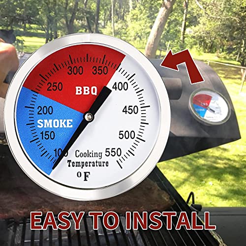 MEASUREMAN 2 Inch Barbecue Thermometer,Grill Thermometer, BBQ Smoker, Smoke Temperature Gauge, Stainless Steel Temp Gauge, 2 Pack