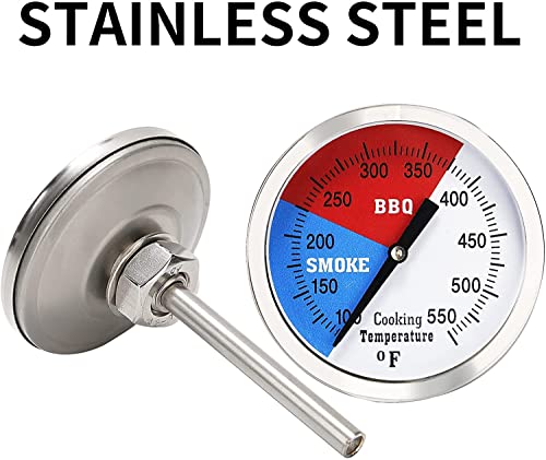 MEASUREMAN 2 Inch Barbecue Thermometer,Grill Thermometer, BBQ Smoker, Smoke Temperature Gauge, Stainless Steel Temp Gauge, 2 Pack
