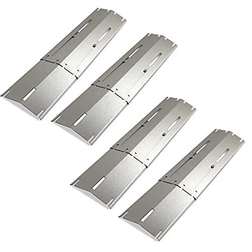 Universal Adjustable Grill Heat Plate Shields, Grill Burner Covers Replacement, Gas Grill parts, Grill Flame Guards, Grill Tent Parts for Brinkmann, Nexgrill Gas Grill Models.11.75" up to 21" L, 4P