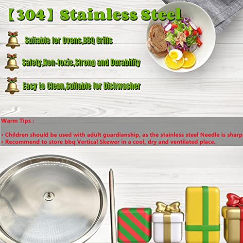 【NEW-SALL】Vertical Skewer Grill-BBQ Stainless Steel Al Pastor Skewer Hack-Removable Brazilian Barbecue Skewer Stand- Meat spit Great for Shawarma, Whole Chickens,Large Meat,Sausage,Steak