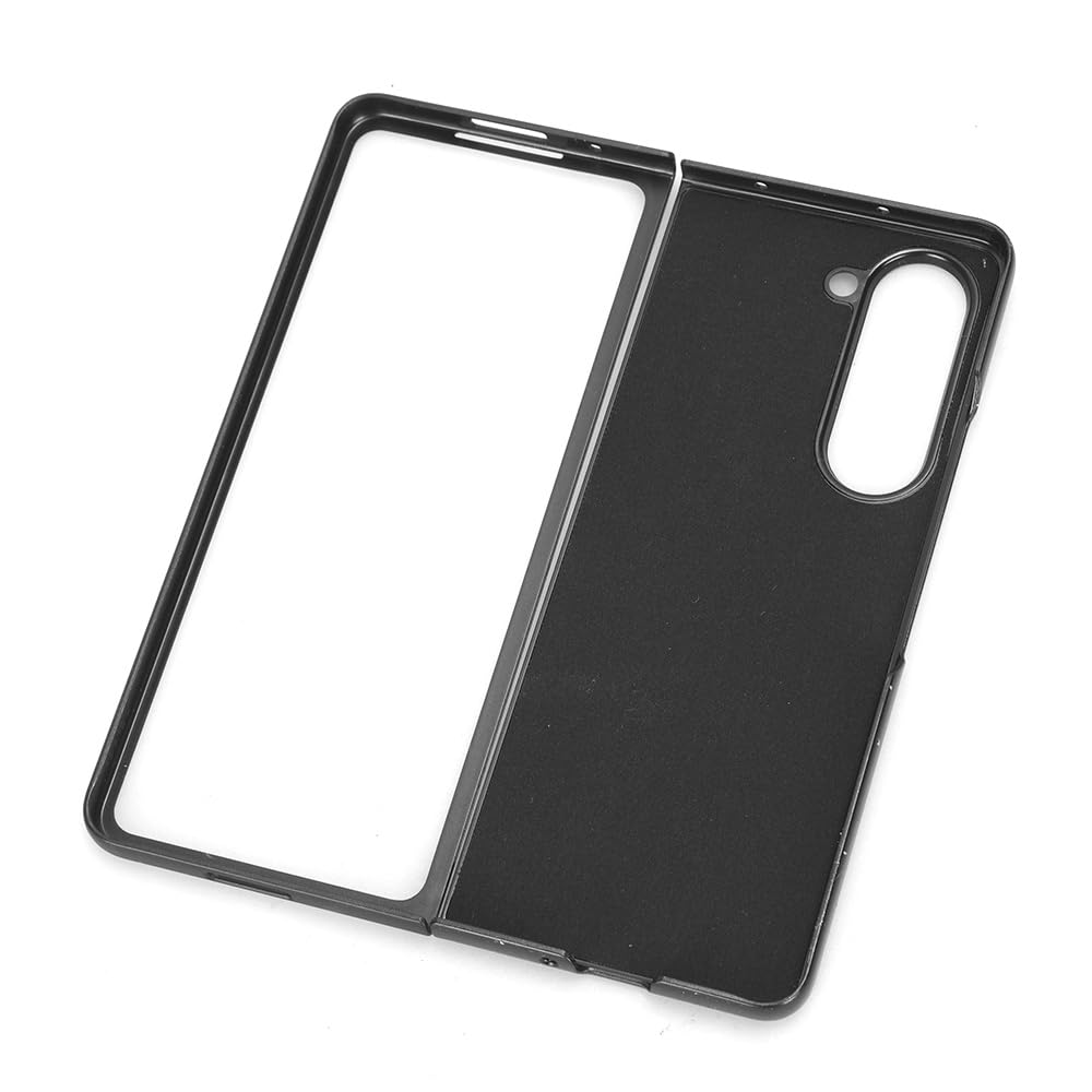 Futanwei for Samsung Galaxy Z Fold5 Case with Wrist Strap Grip Holder Kickstand, Galaxy Z Fold 5 5G Phone Case, [Hard PC + PU Leather] Full Body Shockproof Protective Case Cover for Women Girls, Black