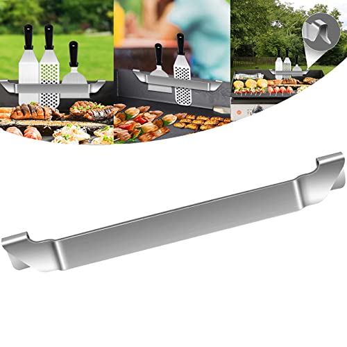 Emcgicc 6.2 Inch BBQ Spatula Rack, Stainless Steel Griddle Spatula Holder, Barbecue Tool Hold Rack Griddle Accessories for Flat Top Griddle and Other Grill Griddles (6.2 Inch)
