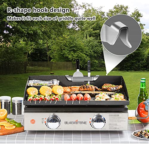 Emcgicc 6.2 Inch BBQ Spatula Rack, Stainless Steel Griddle Spatula Holder, Barbecue Tool Hold Rack Griddle Accessories for Flat Top Griddle and Other Grill Griddles (6.2 Inch)