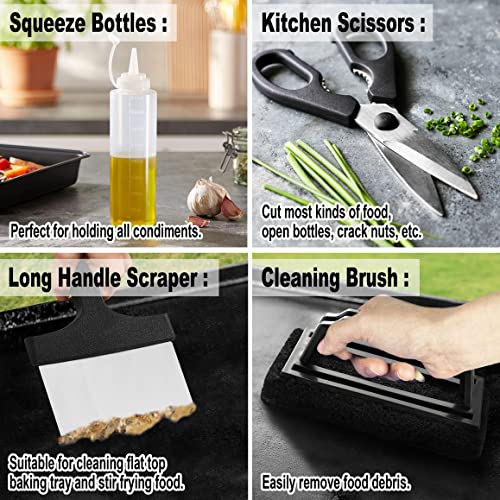 DY DECENT FAMILY Griddle Accessories Kit, Upgrade 30Pcs Griddle Tools Set for Blackstone, Flat Top Grill Accessories with Melting Domes, Grill Spatula, Scraper, Burger Press for Indoor/Outdoor Cooking