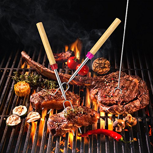 Ezire Marshmallow Roasting Sticks, Extendable Telescoping Smores Skewers for Fire Pit Campfire BBQ Hot Dog Marshmellow 32inch (8Pcs)