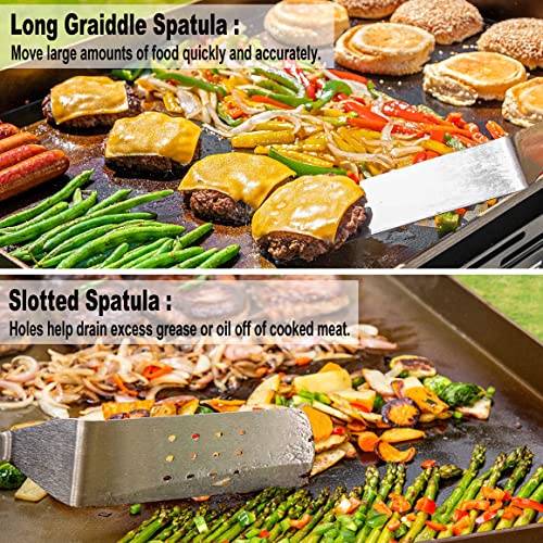 DY DECENT FAMILY Griddle Accessories Kit, Upgrade 30Pcs Griddle Tools Set for Blackstone, Flat Top Grill Accessories with Melting Domes, Grill Spatula, Scraper, Burger Press for Indoor/Outdoor Cooking