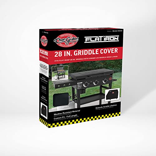 Char-Griller 8355 Flat Iron 3 Burner Outdoor Gas Griddle Grill Cover, Black
