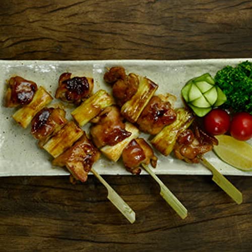 4” inch 100Pcs Bamboo Wood Paddle Picks Skewers Toothpicks for Cocktail,Appetizers, Fruit,Sandwich, Snacks, Package of Wooden Paddle Pick Skewer, Party Forks (100)