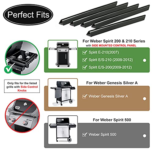 Criditpid 7535 7534 21.5'' Porcelain-Enameled Flavorizer Bars for Weber Spirit 200 Series, Spirit E210, S210, Spirit 500, Genesis Silver A Grills with Side Control, Parts for Weber Spirit E210
