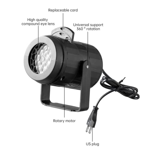 Callenbach Christmas Projector Lights, Snowflake Projector Rotating Christmas Snowfall Lights with 2 Film for Christmas Holiday Party Garden Indoor & Outdoor Decorations