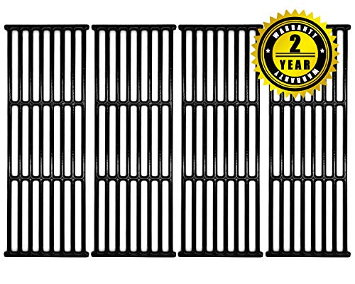 Hongso 17 3/8" Porcelain Polished Cast Iron Cooking Grates Replacement for Broil-Mate, Broil King 9625-67, 9625-84, Baron 320, Baron 340, Baron 440, Huntington and Sterling, PCB005, 4Pcs