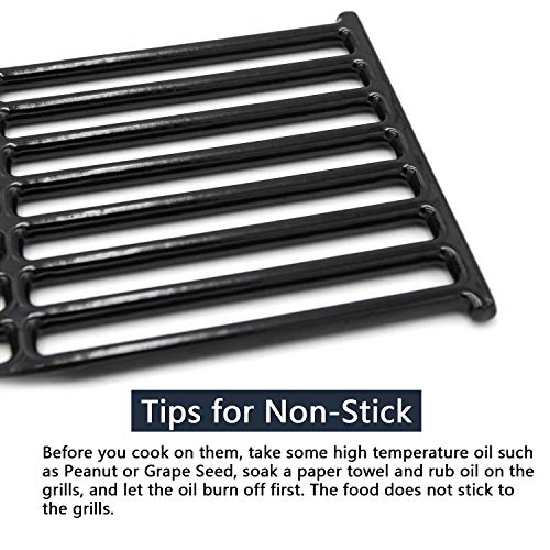 Hongso 17 3/8" Porcelain Polished Cast Iron Cooking Grates Replacement for Broil-Mate, Broil King 9625-67, 9625-84, Baron 320, Baron 340, Baron 440, Huntington and Sterling, PCB005, 4Pcs