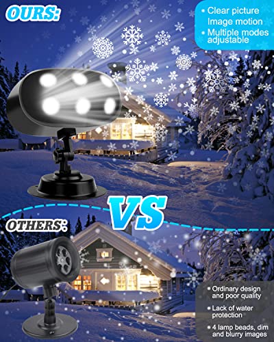 Christmas Projector Lights Outdoor Snowflake Projector Holiday Projection with Remote IP65 Waterproof for Themed Holiday Party