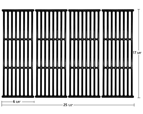 Hongso 17 3/8" Porcelain Polished Cast Iron Cooking Grates Replacement for Broil-Mate, Broil King 9625-67, 9625-84, Baron 320, Baron 340, Baron 440, Huntington and Sterling, PCB005, 4Pcs