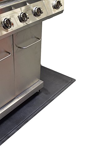 Diversitech Outdoor Gas Grill BBQ & Fire Pit Mat 48" x 30" - Protects Decks & Patios - 10 Year Warranty, Black