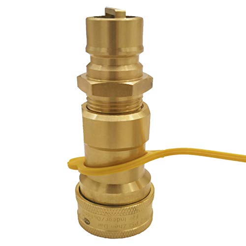MENSI 1/2" QDD LP Natural Propane Gas Quick Connect Disconnect Connector and Male Insert Plug Solid Brass Male NPT Quick-Release Fitting Connector