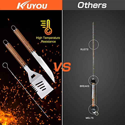 Grilling Accessories BBQ Grill Tools Set, 30Pcs Grilling Utensils Tool Gift Set for Kitchen, Camping, Kitchen, Backyard Barbecue with Tongs Spatula Thermometer Meat Injector Carry Bag