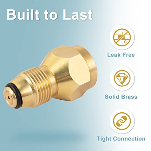 SHINESTAR Universal Propane Refill Adapter for 1 lb Tanks, Propane Adapter 1 lb to 20 lb for 16 oz Propane Fuel Cylinder, Solid Brass