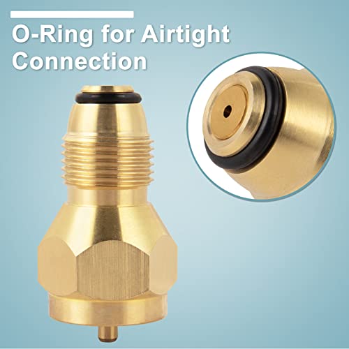 SHINESTAR Universal Propane Refill Adapter for 1 lb Tanks, Propane Adapter 1 lb to 20 lb for 16 oz Propane Fuel Cylinder, Solid Brass