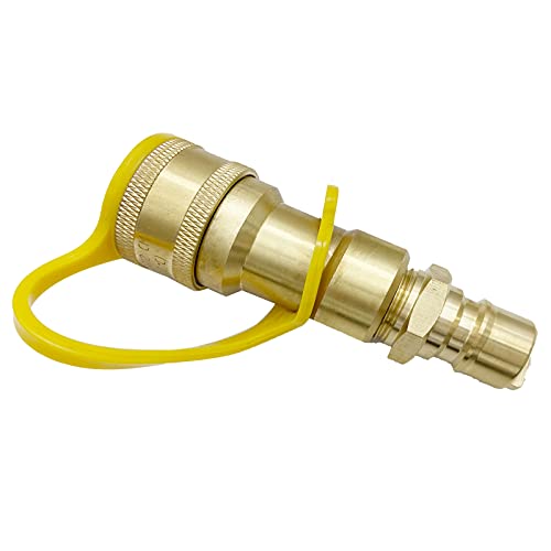 MENSI 1/2" QDD LP Natural Propane Gas Quick Connect Disconnect Connector and Male Insert Plug Solid Brass Male NPT Quick-Release Fitting Connector