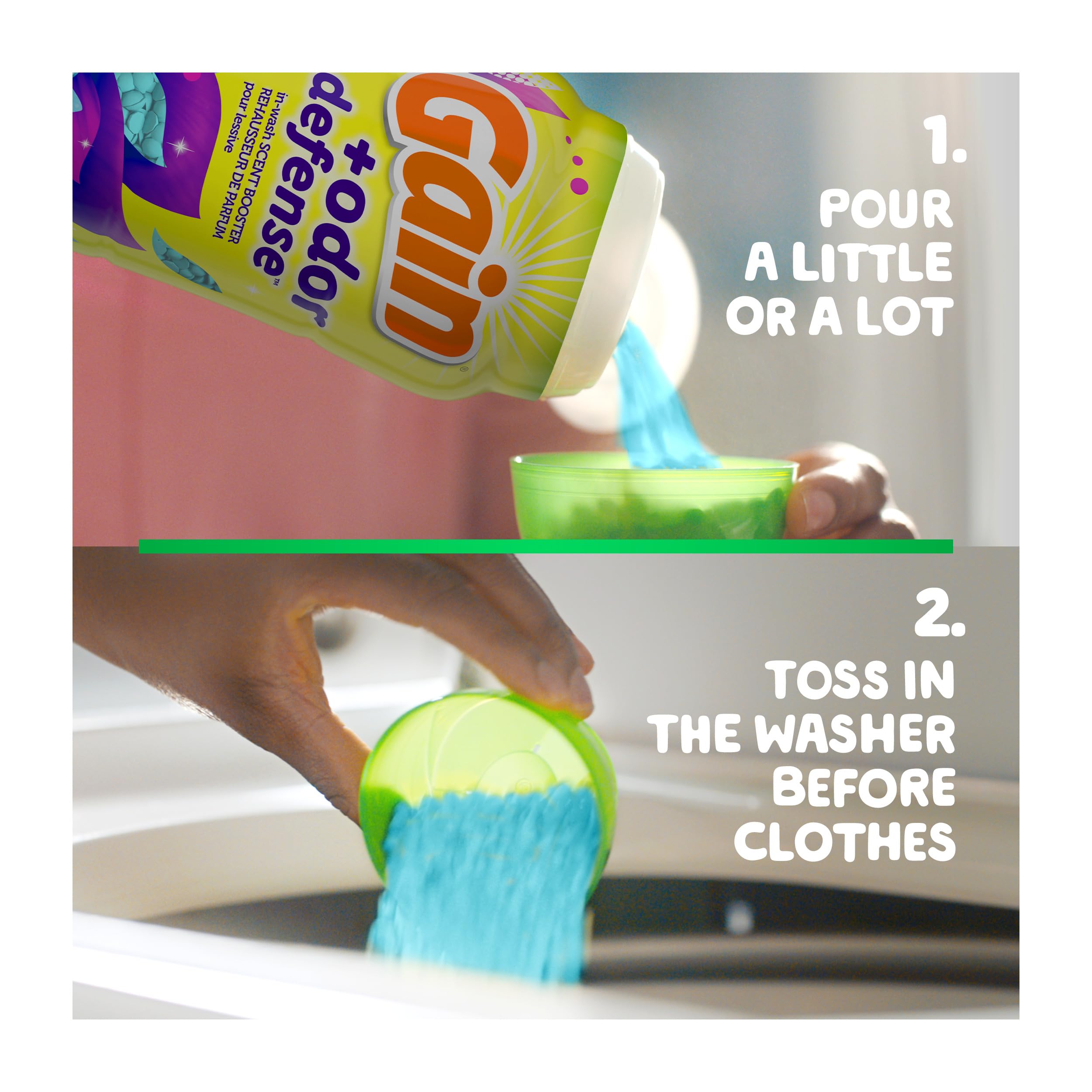 Gain Fireworks Odor Defense In-Wash Scent Booster Beads, HE Compatible, Super Fresh Blast Scent, 24 oz