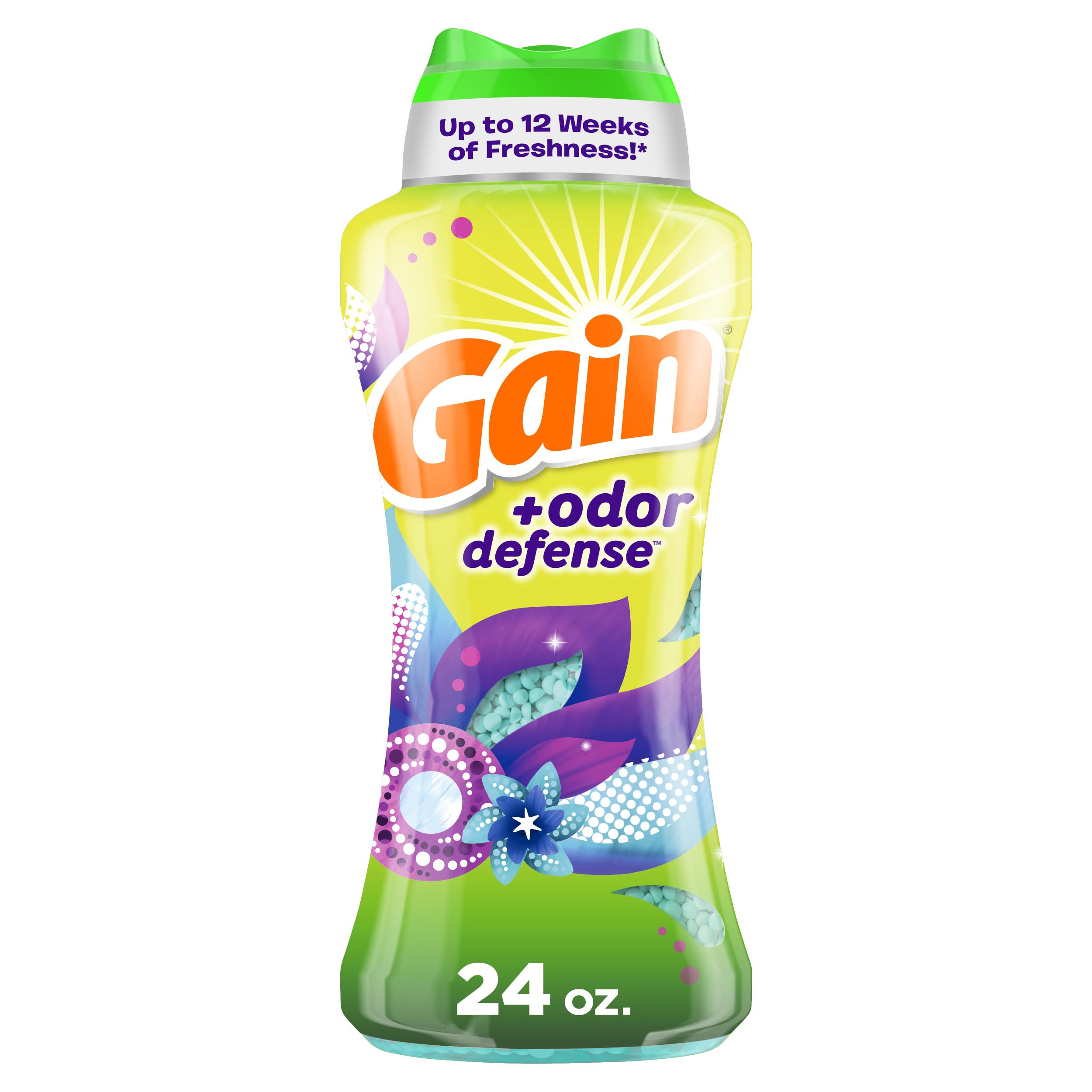 Gain Fireworks Odor Defense In-Wash Scent Booster Beads, HE Compatible, Super Fresh Blast Scent, 24 oz
