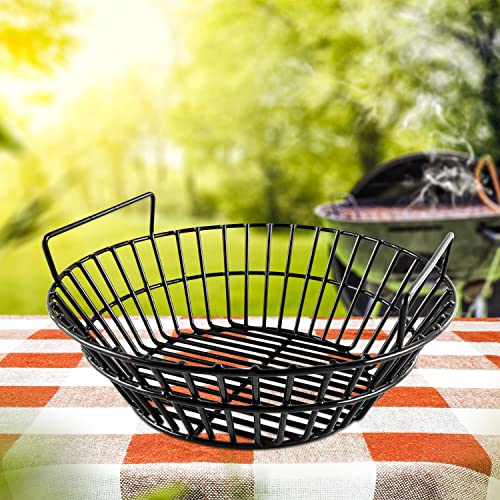 Porcelain Steel Charcoal Ash Basket Fits for Large Big Green Egg Grill, Kamado Joe Classic, Pit Boss, Louisiana Grills, Primo Kamado Grill and Large Grill Dome