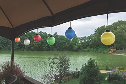 Xodus Innovations WP465 Battery Powered Hanging Decorative Outdoor Pulsing 5" Globe Light with Sensor Turns-On at Dark for 4 Hours, Light Green, 5"