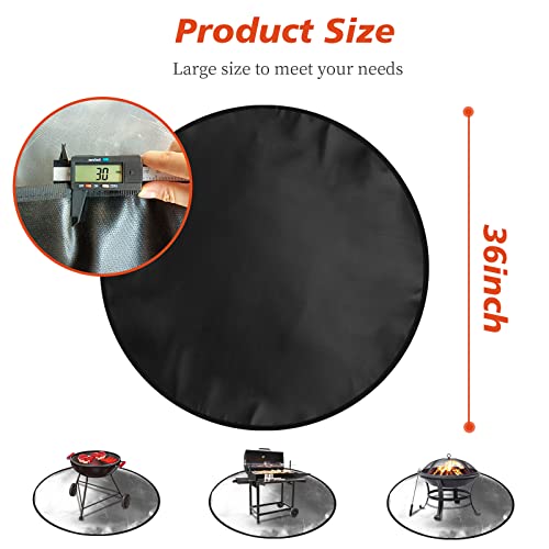 NEZUIBAN Fire Pit Mat, 36'' Round Fireproof Mat for Under Fire Pit, 5 Layers Grill Mat for Protect Deck, Patio, Grass, Lawn, Heat Insulation…