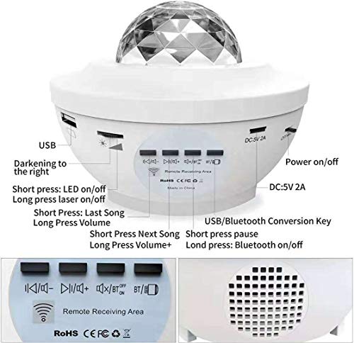 Galaxy Projector for Bedroom, Starlight Projector, 3 in 1 Starry Night Light Projector w Bluetooth Speaker & Remote, Star Projector Galaxy Light, Constellation Projector, Sky Light (Voice Control)