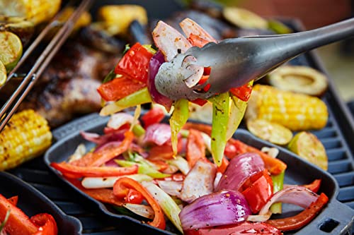 Napoleon Accessory 70033 - PRO Stainless Steel 2 Piece Toolset - Premium BBQ Grill Toolset, Cast Stainless Steel, Ergonomic Handles, Hanging Loops, Includes Tongs, Multifunctional Spatula