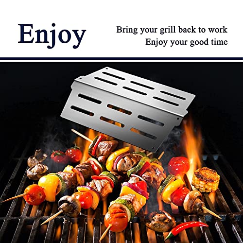 Boloda 13 1/4" Heat Deflector and 17.5" Flavorizer Bars Replacement for Weber 7620 7622, Genesis 300 Series E310 E330 S310 S320 EP/CEP-310 EP/CEP-320 EP/CEP-330 with Front Control Knobs 2011 & Newer