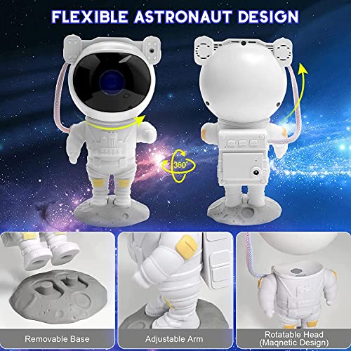 Astronaut Light Projector, Galaxy Star Projector Night Light, Ceiling Projector for Kids with Nebula, Aurora. Timing and Remote. for Bedroom, Living Room, Gaming Room.