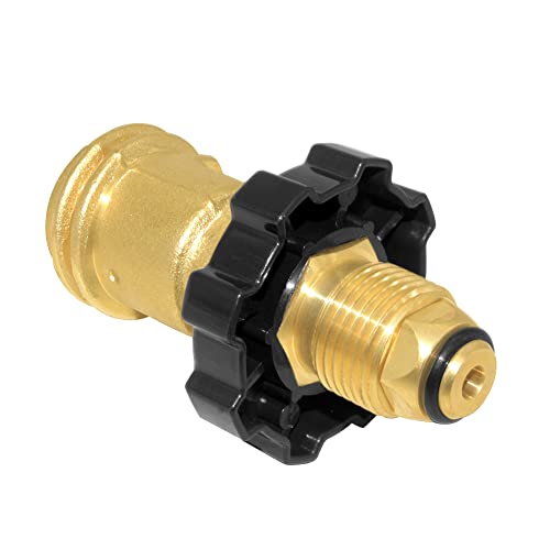 Joywayus Universal Propane Tank Adapter Converts POL to QCC1 / Type 1,Brass Valve Control Safety Device Propane Hose Adapter with Wrench,Old to New Connection Type