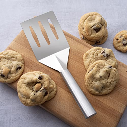 Rada Cutlery Metal Grill Spatula –Stainless Steel Face and Aluminum Handle Made in USA, 10-1/8 Inches