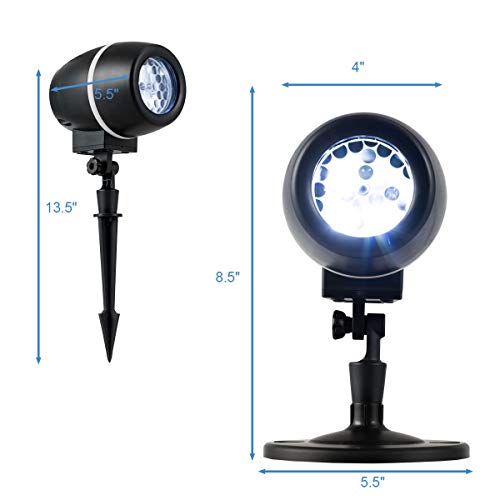 Tangkula Christmas Snowflake LED Projector Lights, Rotating Snowfall Projection with Remote Control, Outdoor Landscape Decorative Lighting for Christmas, Holiday, Party, Wedding, Garden, Patio